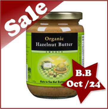Hazelnut Butter, Smooth (Organic) 365g – Sprout Master
