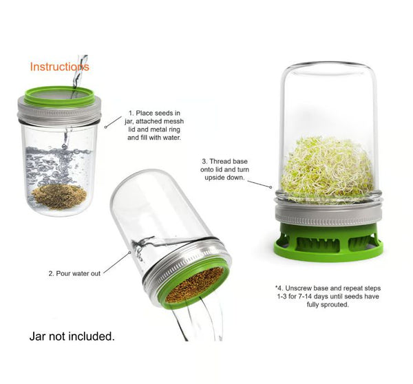 JARWARE Seed Sprouter (for wide mouth mason jars) – Sprout Master